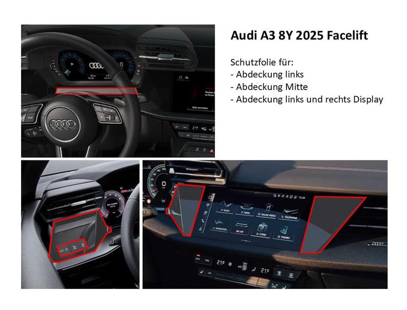 Audi A3 8Y (facelift) Cockpit Interior Protective Film - Etsy