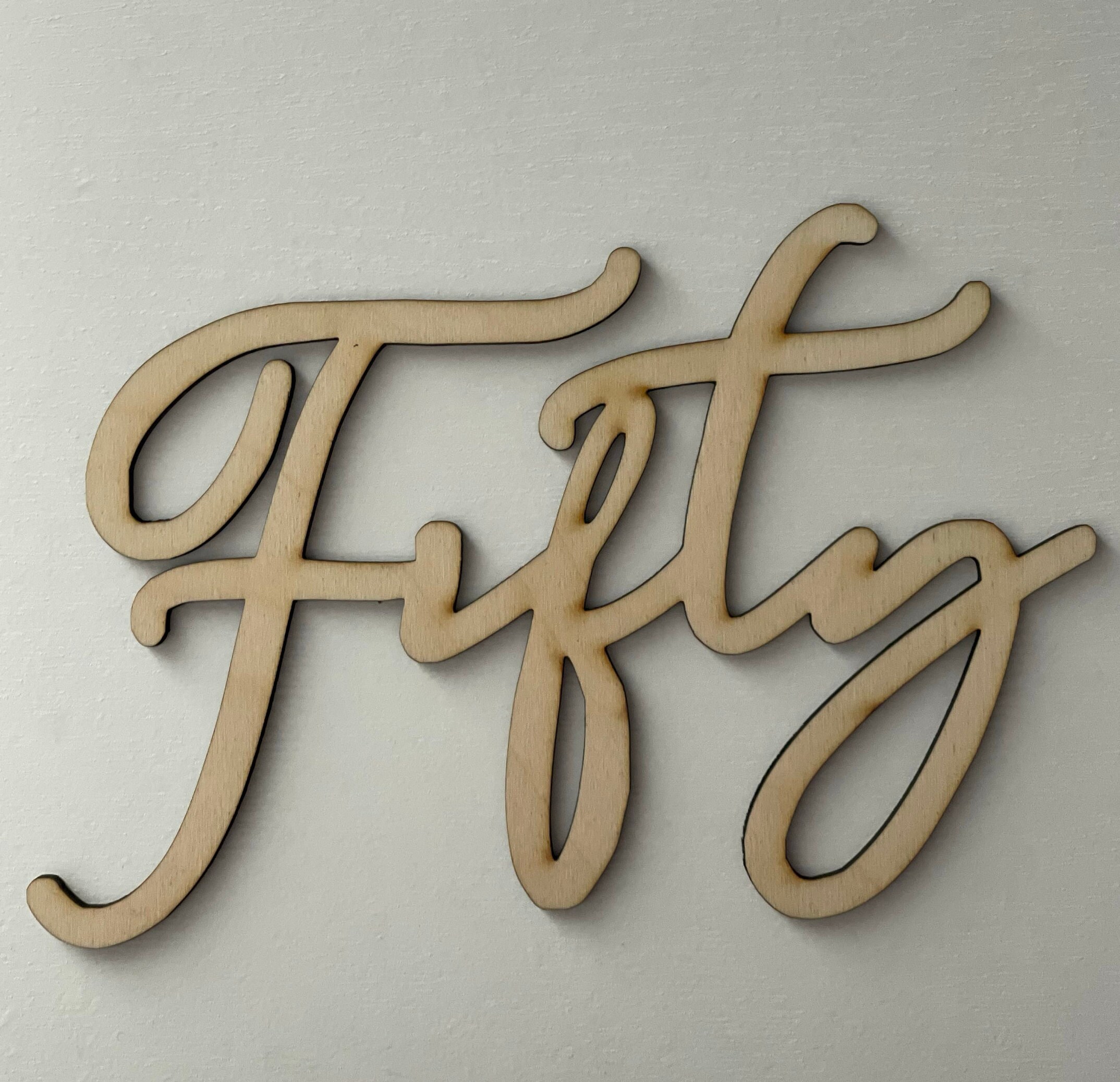 Wooden Birthday Cake Topper "fifty" - Etsy