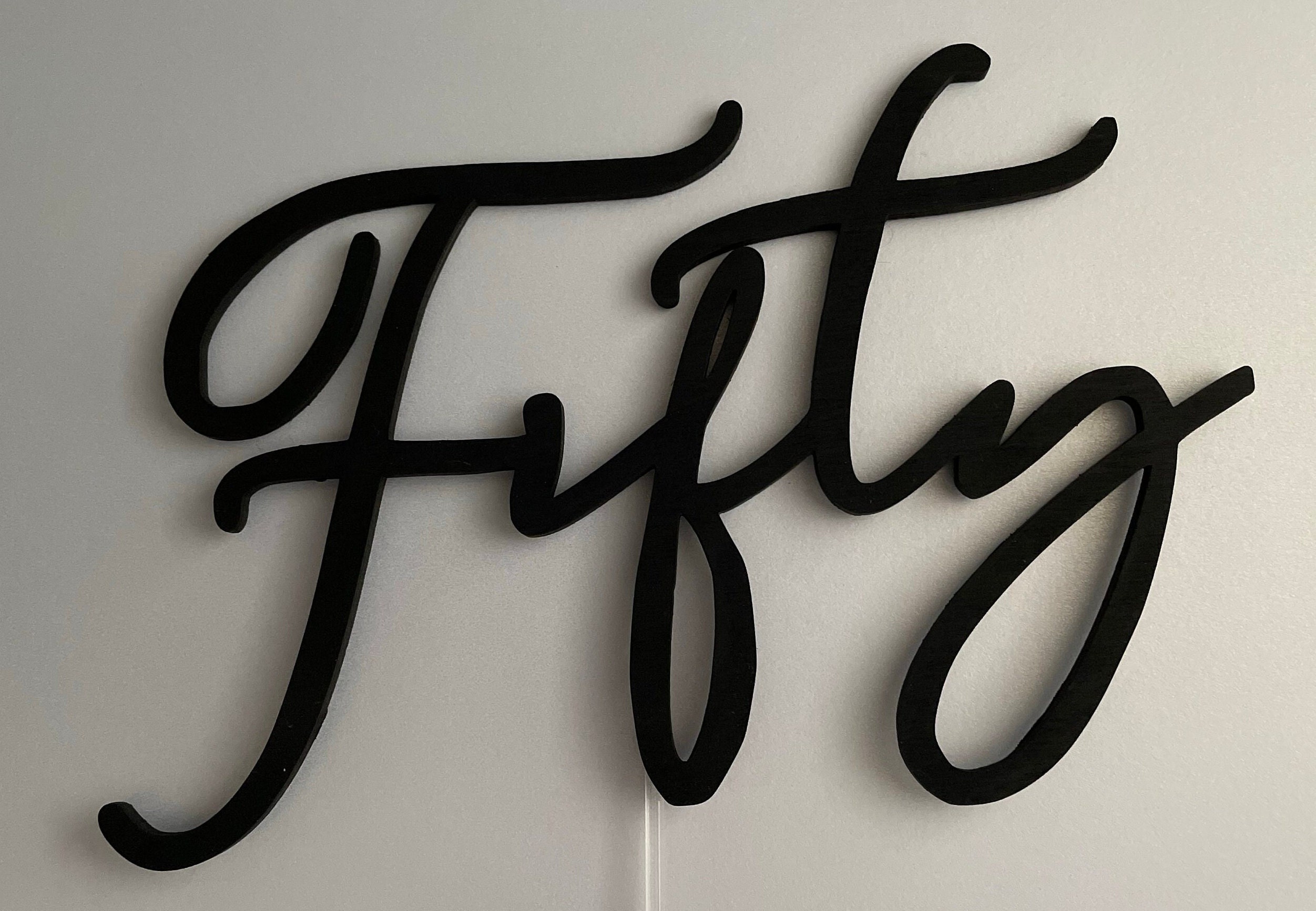 Wooden Birthday Cake Topper "fifty" - Etsy