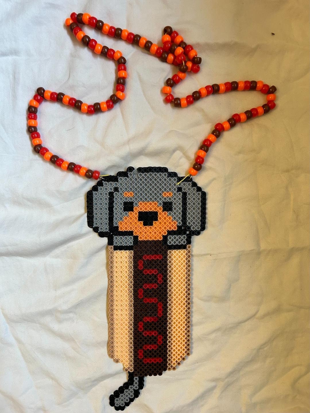 Hot Dog Kandi Perler Bead Necklace - Etsy
