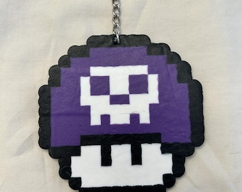 Perler Mario Mushroom Keychain - Etsy