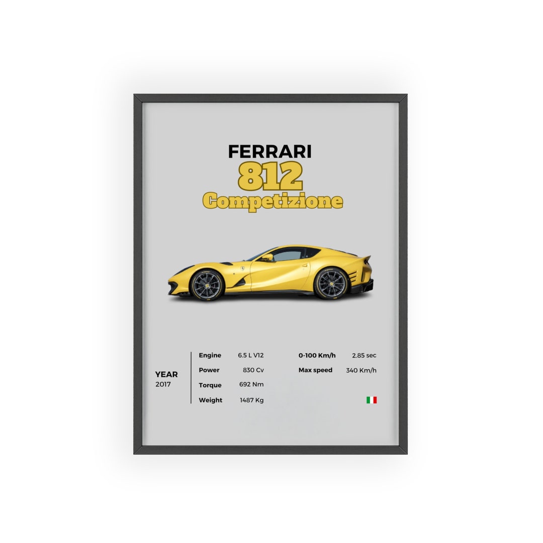 Ferrari 812 Competizione Poster Digital Download Ferrari Lover Hyper ...
