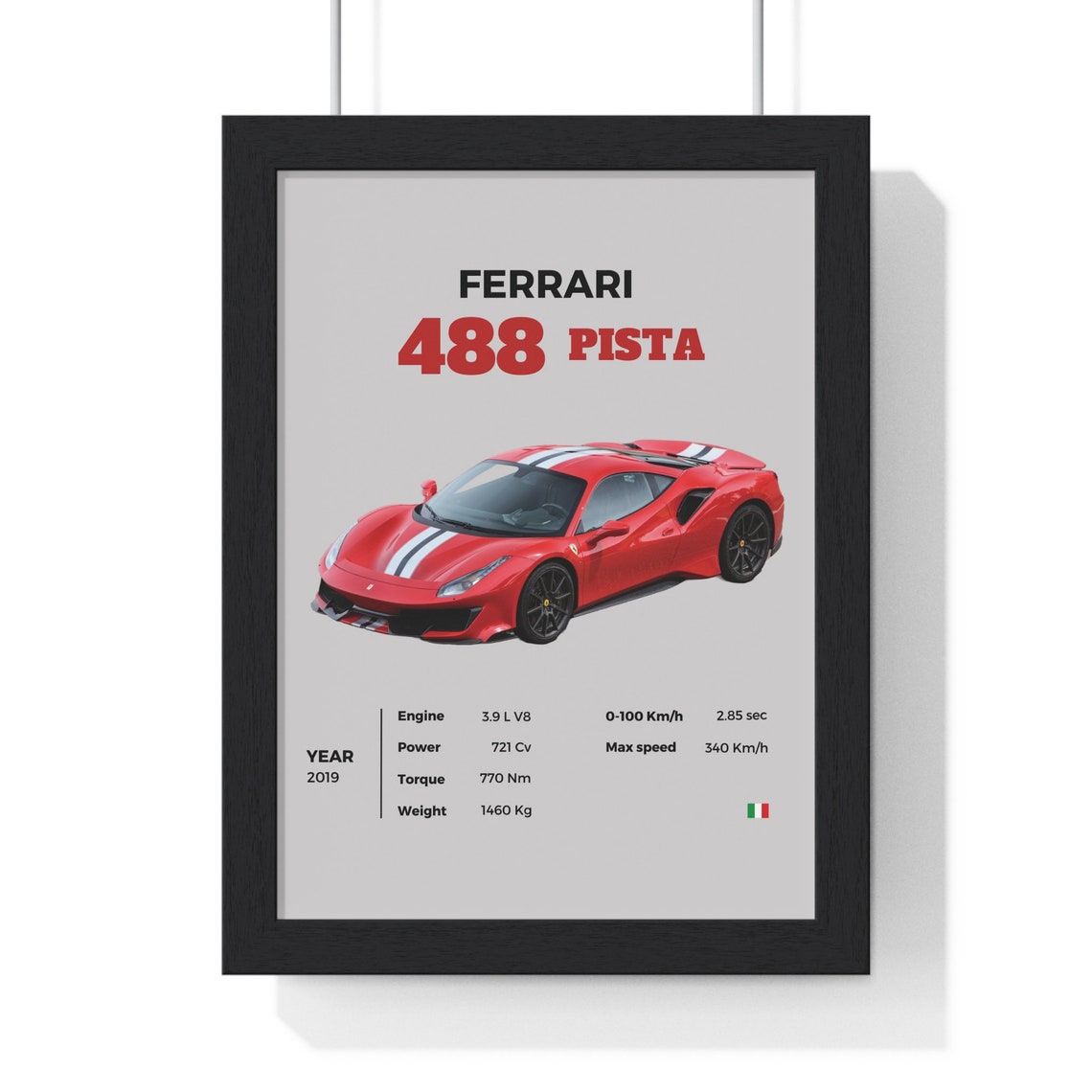 Ferrari 488 Pista Poster Digital Download Ferrari Lover Hyper Car ...