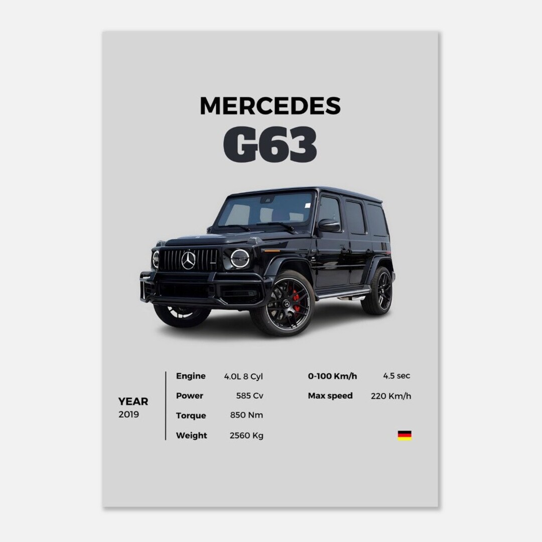Mercedes G63 Poster High Quality Paper Mercedes Lover Hyper Car Poster ...