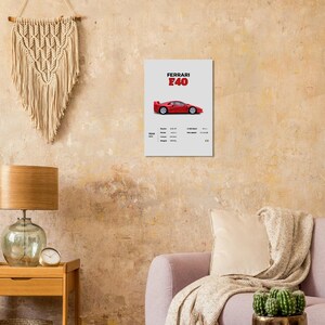 Ferrari F40 | High Quality Paper | Ferrari Lover | Hyper Car Poster ...