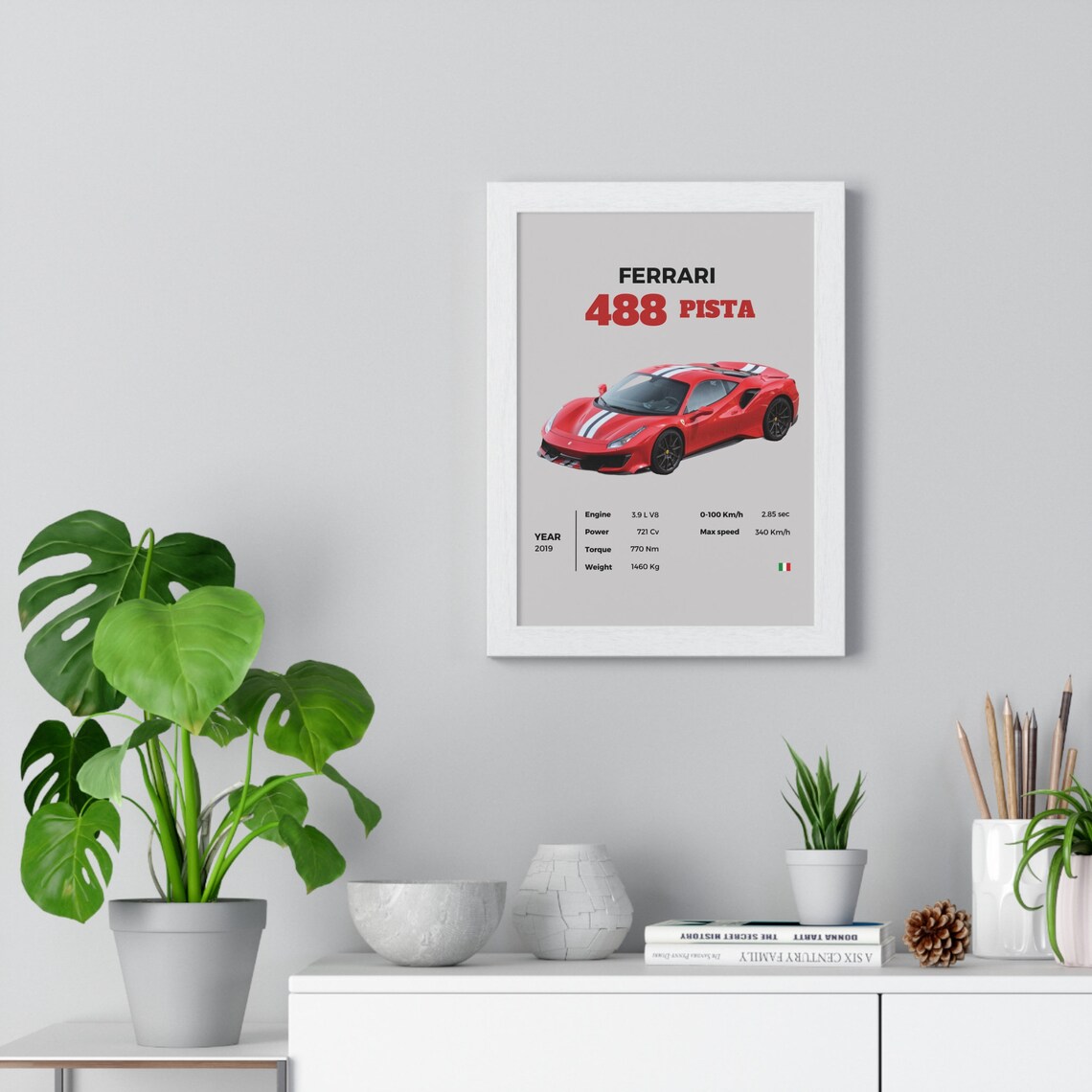 Ferrari 488 Pista Poster Digital Download Ferrari Lover Hyper Car ...