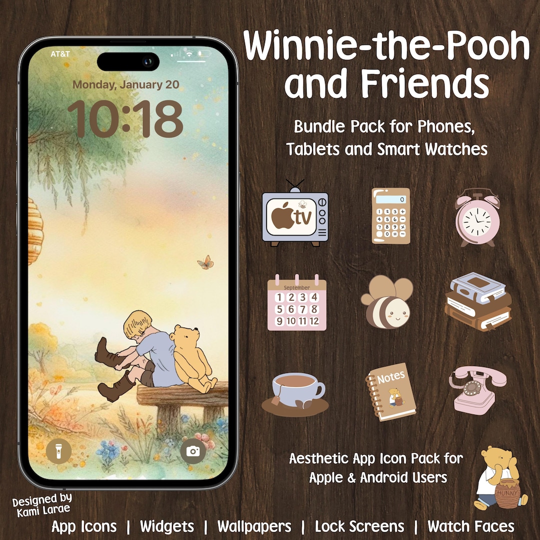 Winnie-the-pooh App Icon Bundle: Ios & Android (digital Download) - Etsy