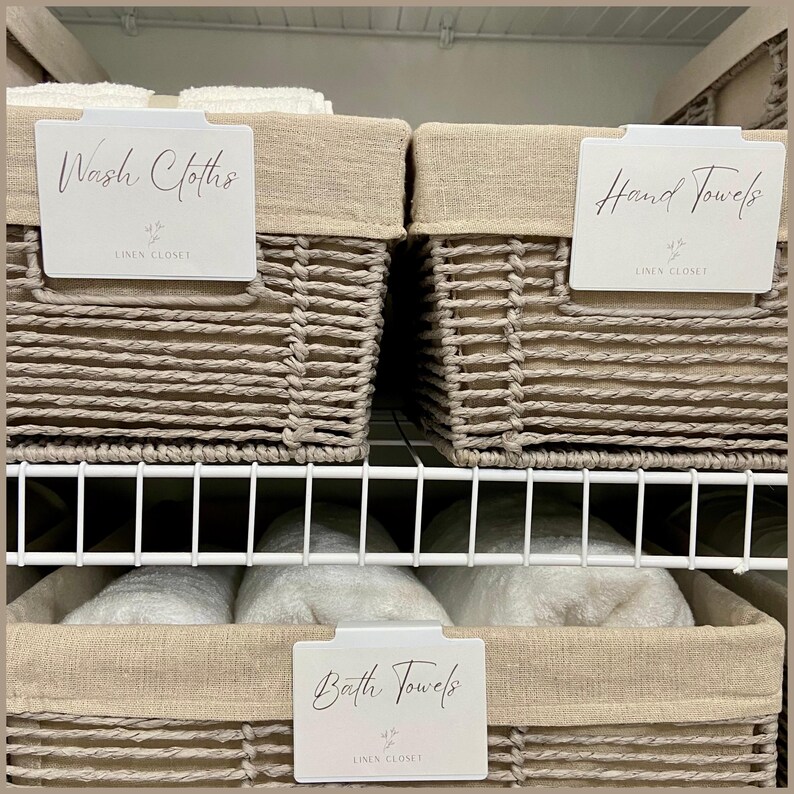 LINEN CLOSET | Minimalist Home Organizing Labels | Customizable Storage ...