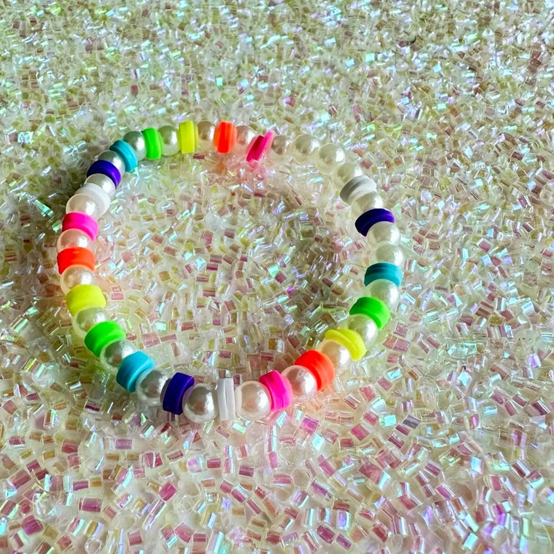Rainbow Bead Bracelet - Etsy