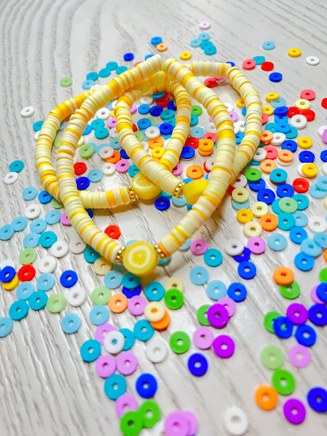 Lemonade Clay Bead Bracelet - Etsy