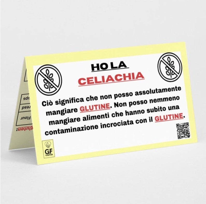 Coeliac Disease Travel Translation Cards French, Spanish & Italian ...