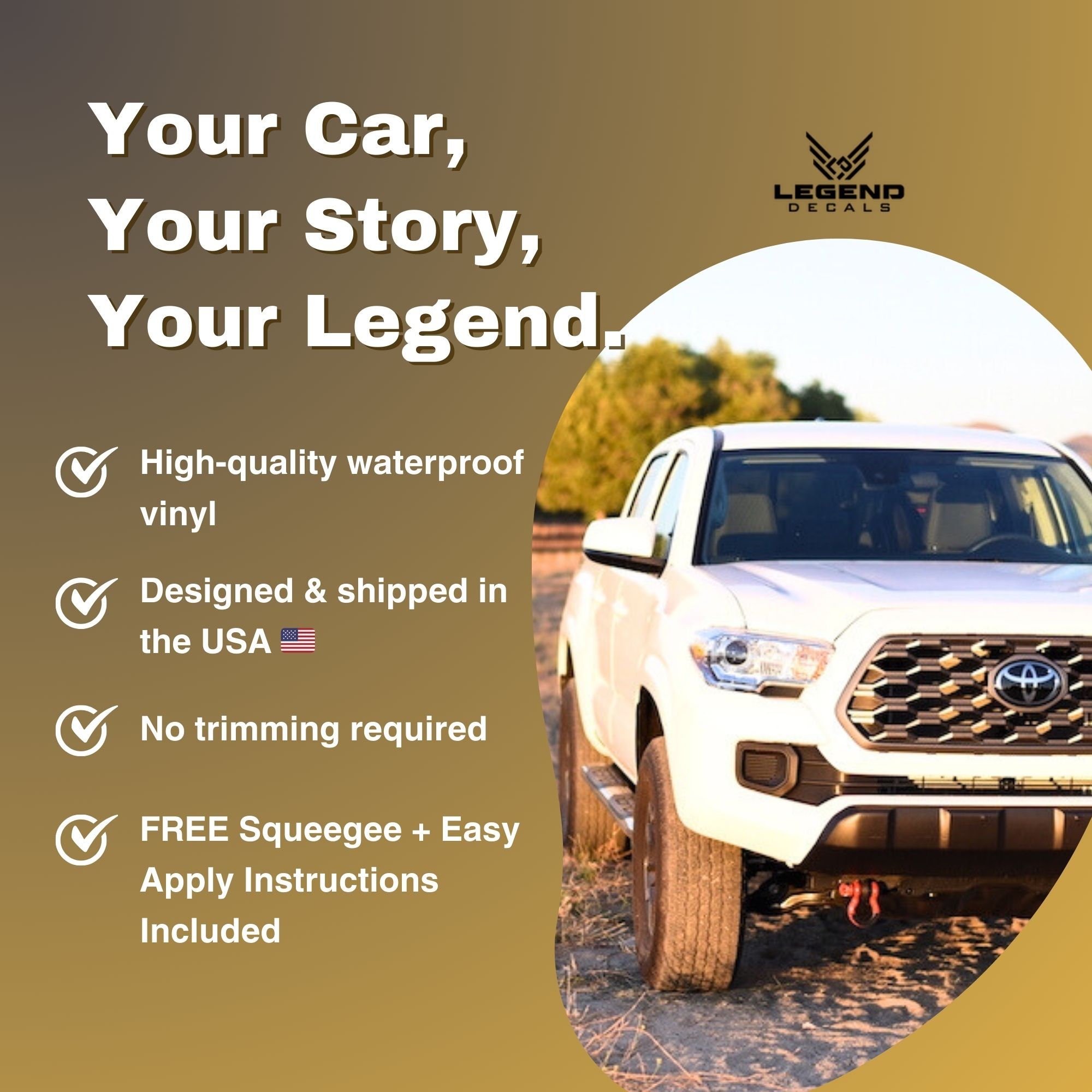 SR 4x4 Off-road Vinyl Decals set of 2 Tacoma Decals multiple Solid ...