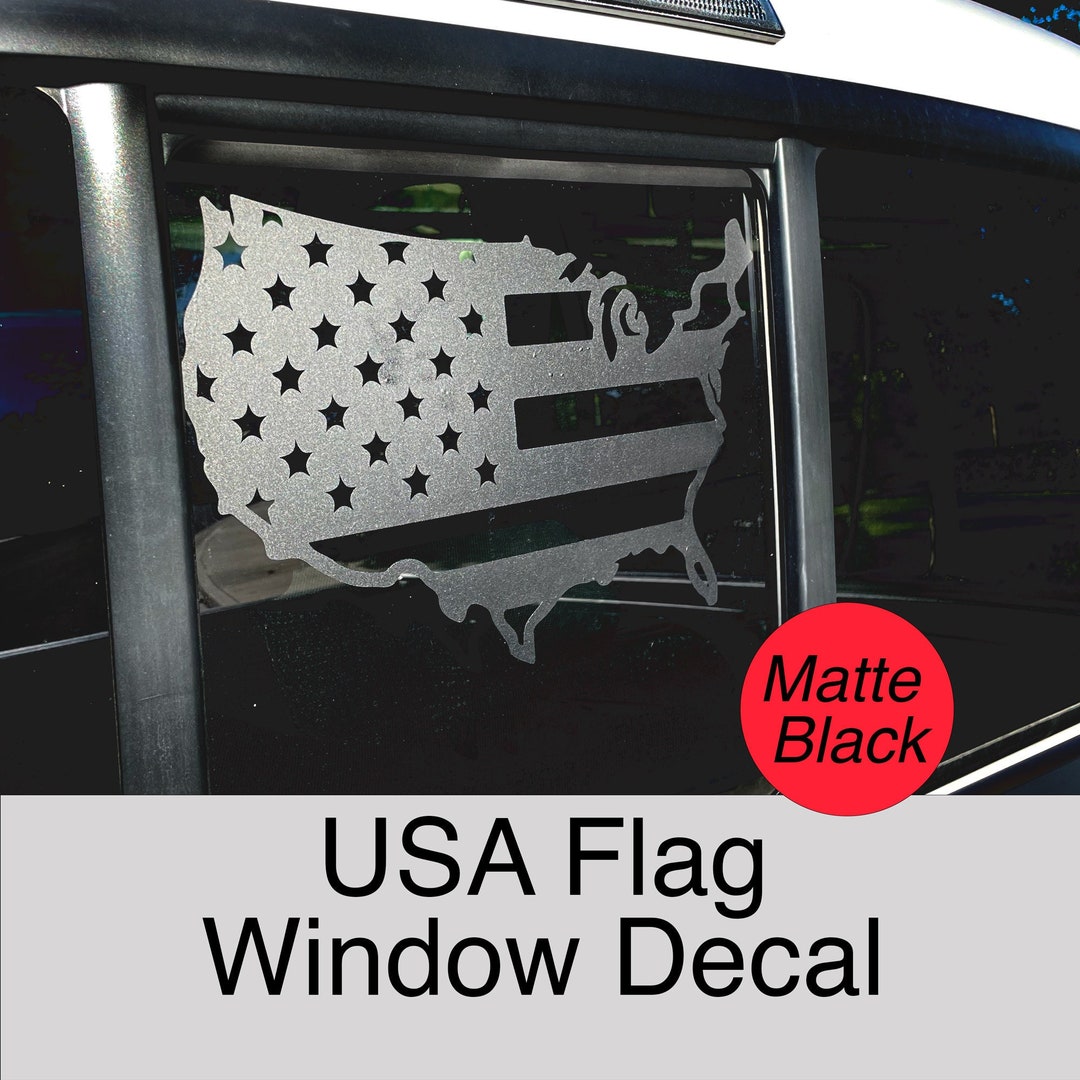 American Flag Decal Patriotic USA Flag Window Decals Quality Outdoor ...