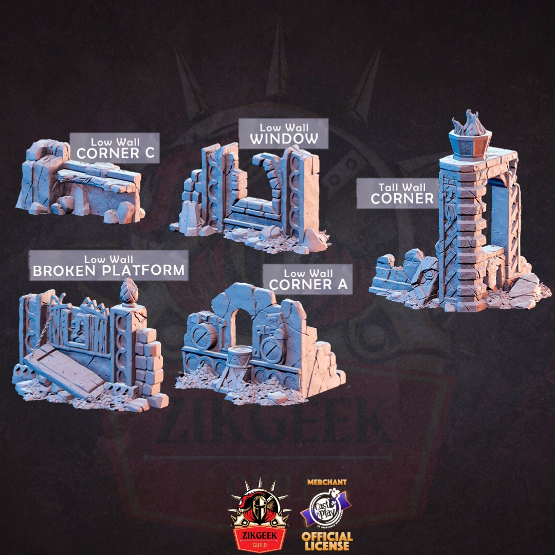 Dwarf Mine Modular Walls Terrain: 28/32/38mm Fantasy RPG Miniature for ...