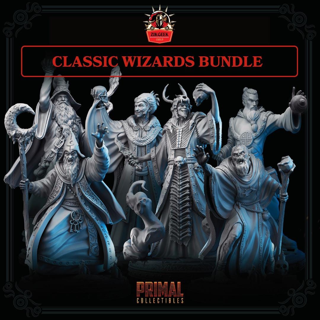 Dark Wizards X8 Miniature Bundle: 28/32/38mm Fantasy RPG Mini for Dnd ...