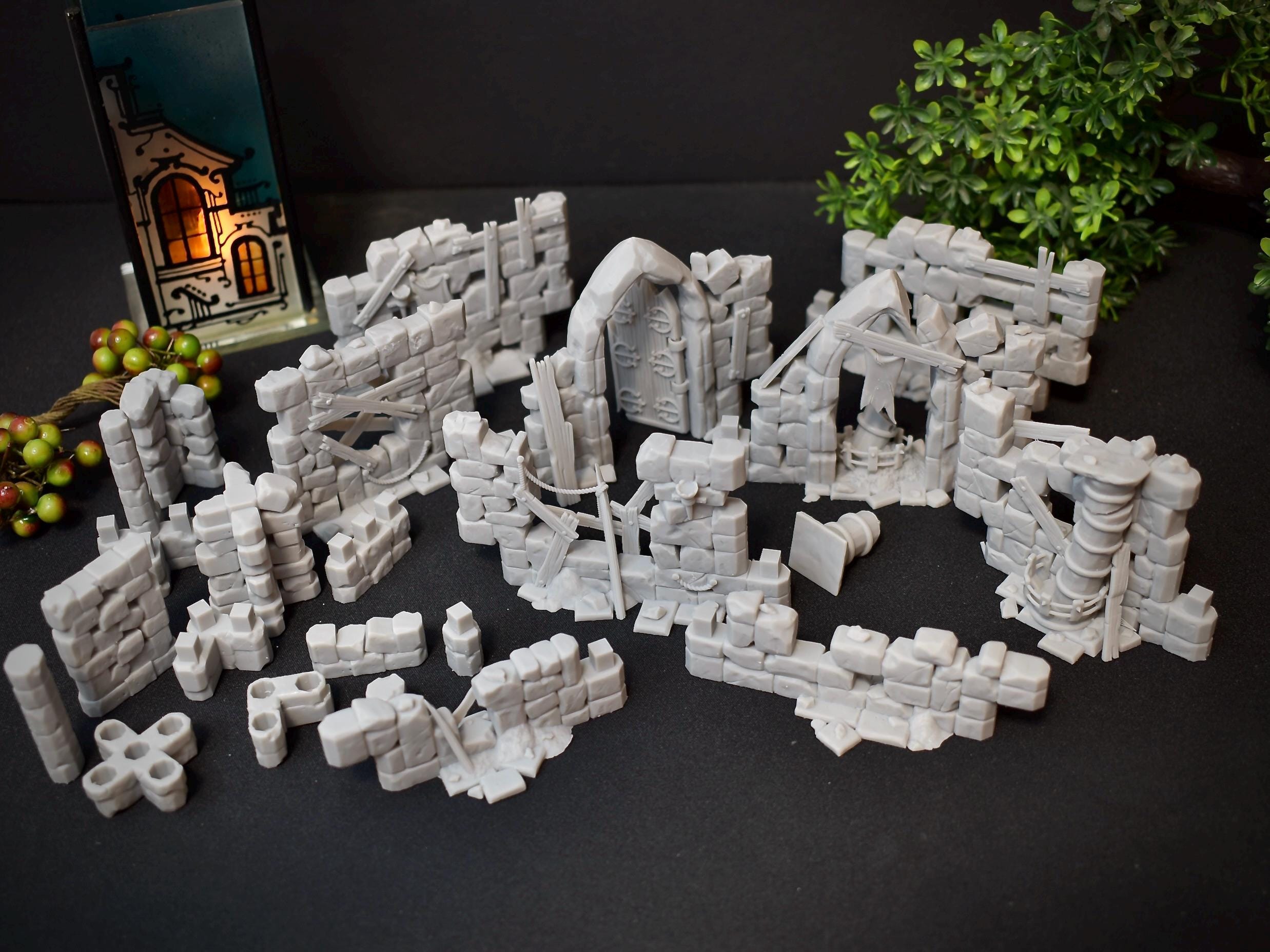 Castle Walls, Puzzles, Terrain Miniature: 28/32/38mm Fantasy RPG Mini ...