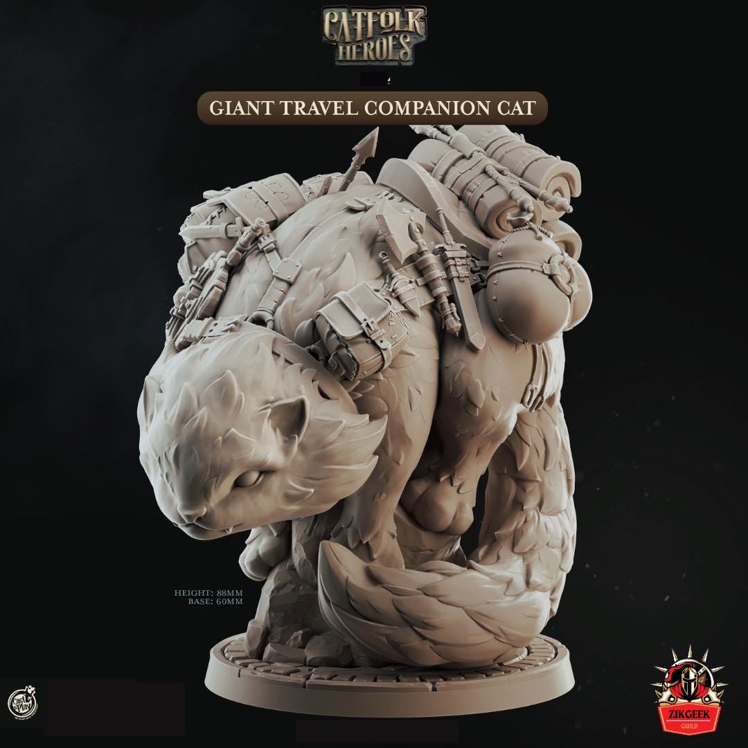 Tabaxi, Giant Cat Pet Mount: 28/32/38mm Resin RPG Miniature for Dnd ...