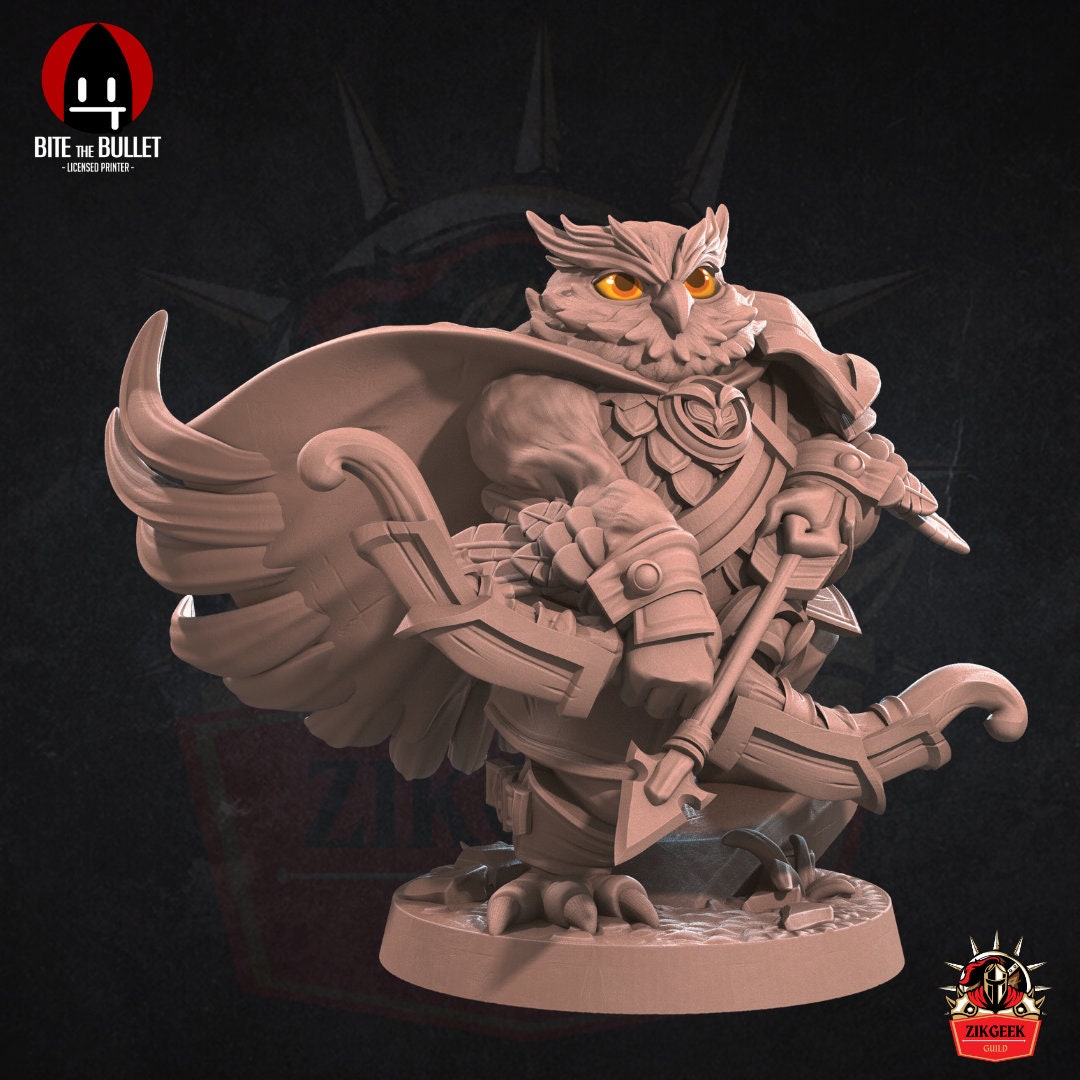 Male Owl Ranger, Archer Miniature: 28/32/38mm Fantasy RPG Mini for Dnd ...