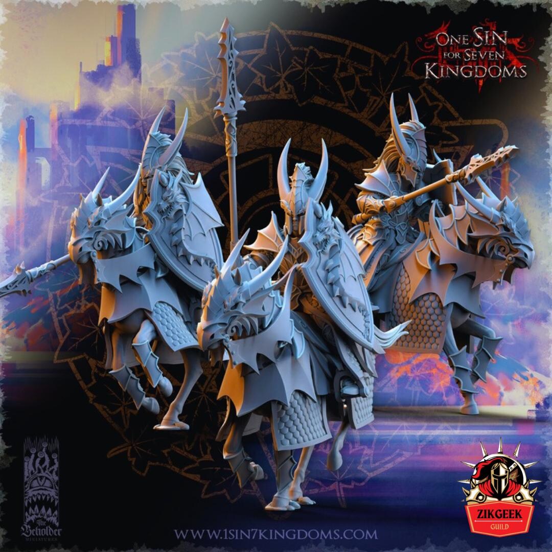 Dragonborn Knights Warrior Fighter Bundle Wargaming Miniature Dungeons ...