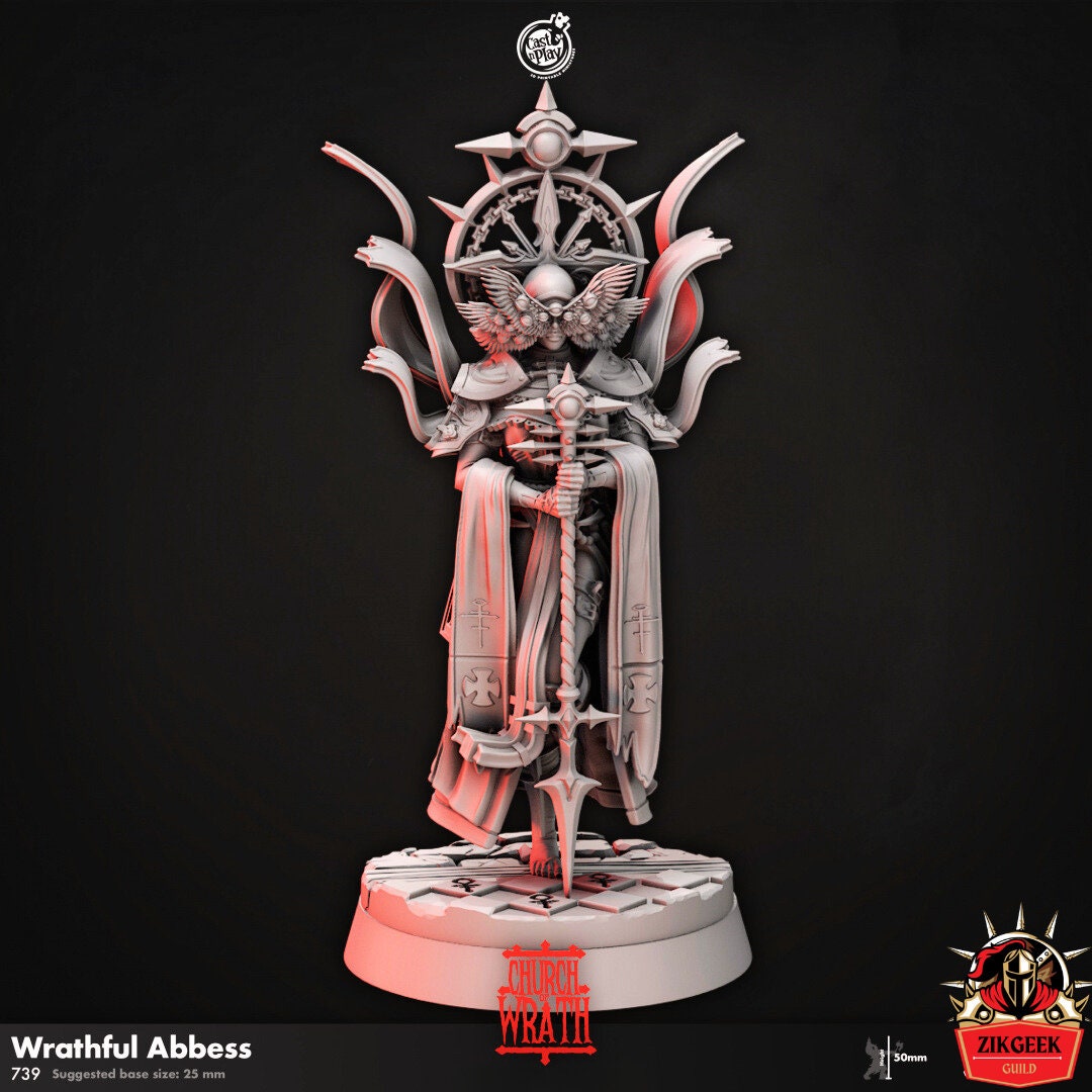 Wrathful Abbess, Fallen Angel, Dark Cultist, Dnd Enemy, Tabletop Game ...