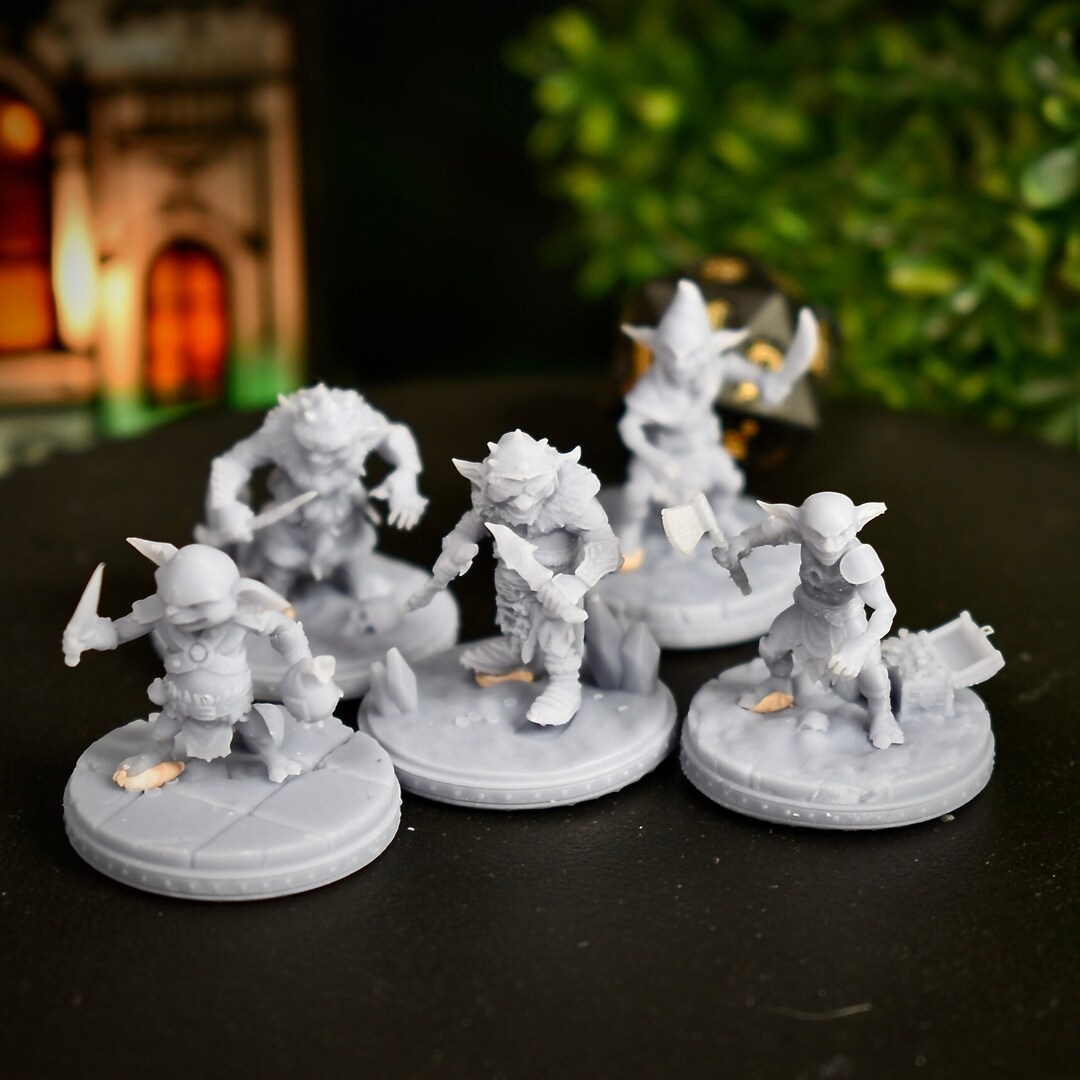 Goblin Gremlin X5 Miniature Set: 28/32/38mm Fantasy RPG Mini for Dnd ...