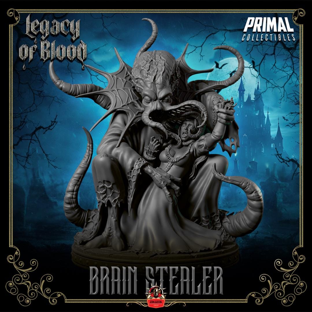 Brain Stealer Monster Creature Miniature: 28/32/38mm Fantasy RPG Mini ...