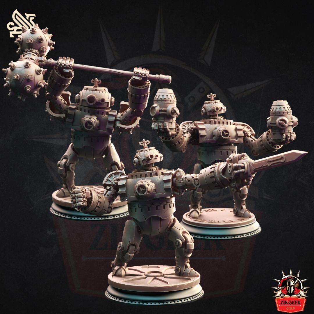 Clockwork Simulacrum Mashine Miniature: 28/32/38mm Fantasy RPG Mini for ...