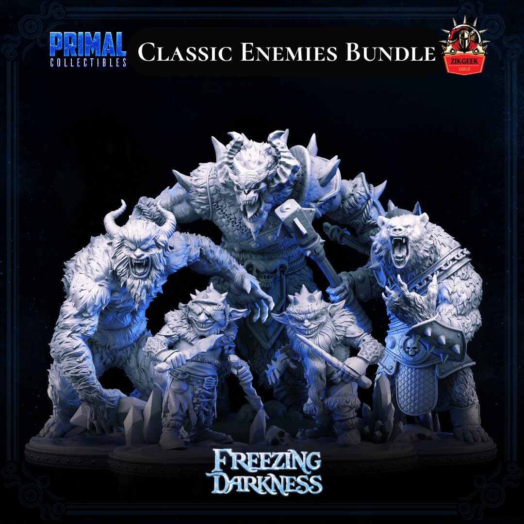 Classic Freezing Darkness Monster Set: 28/32/38mm Fantasy RPG Mini for ...