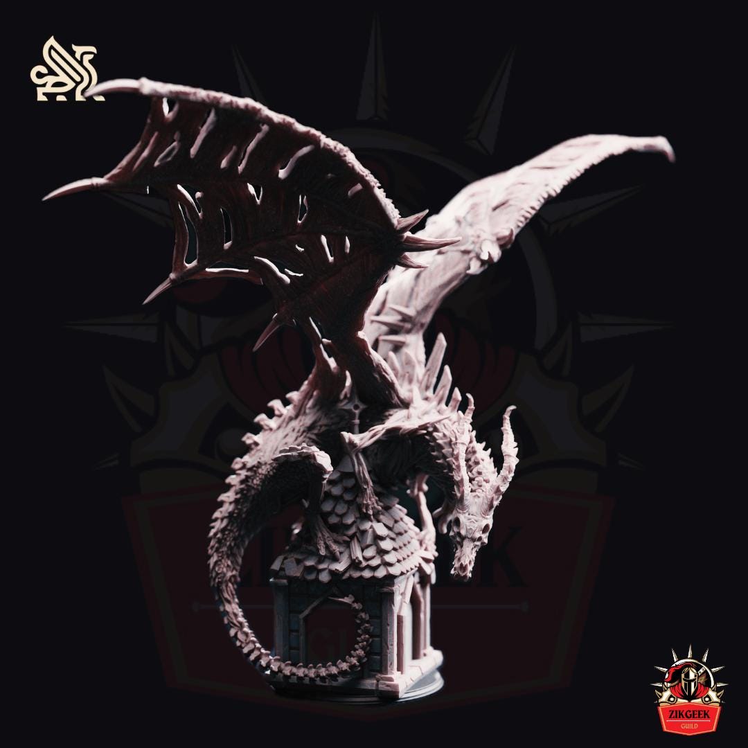 Ancient Dracolich Shingorion Miniature: 28/32/38mm Fantasy RPG Mini for ...