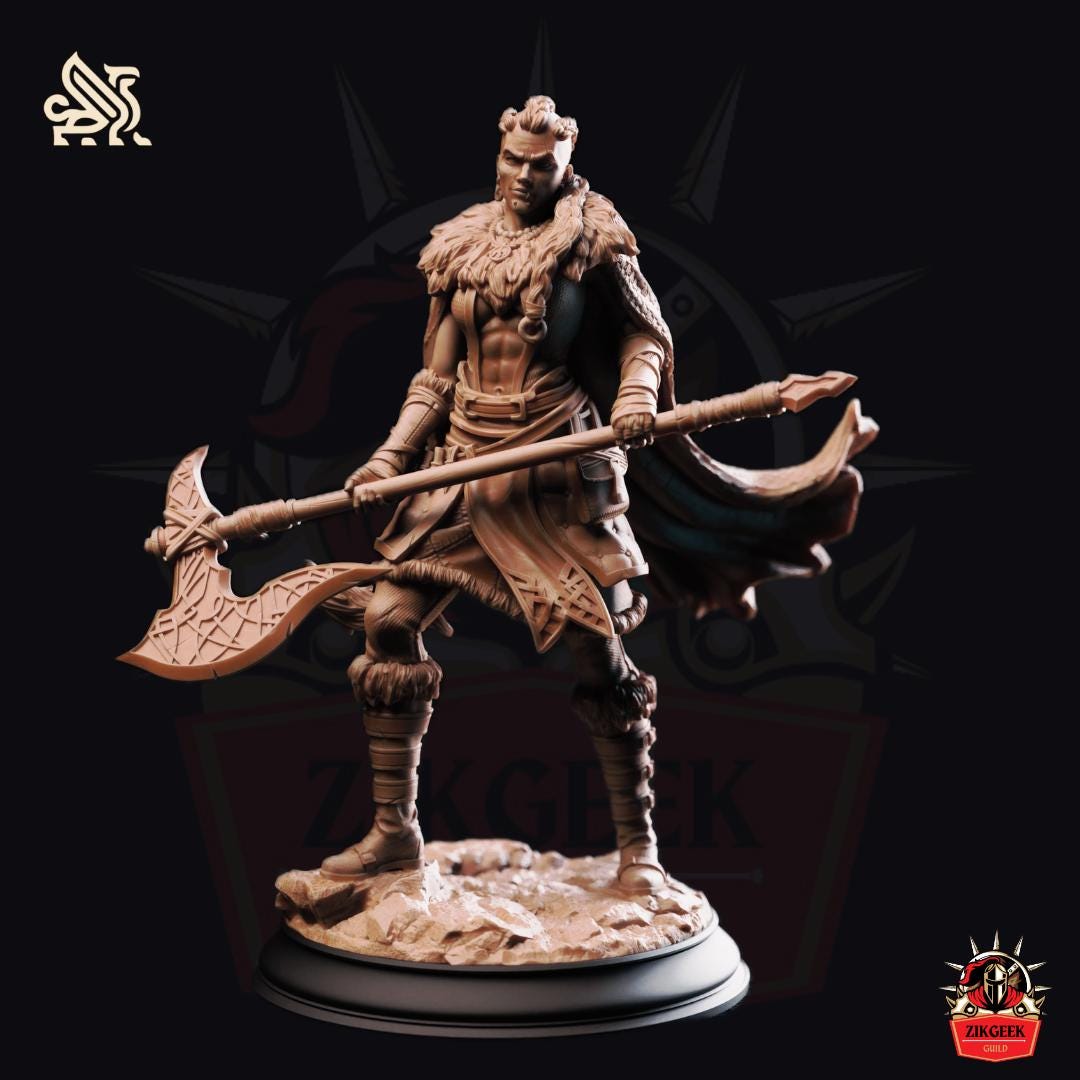 Female Berserker Gunnhildr: 28/32/38mm Fantasy RPG Miniature for Dnd ...
