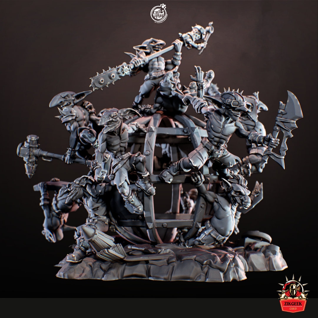 Goblin Carnage Orb Miniature: 28/32/38mm Fantasy RPG Mini for Dnd ...