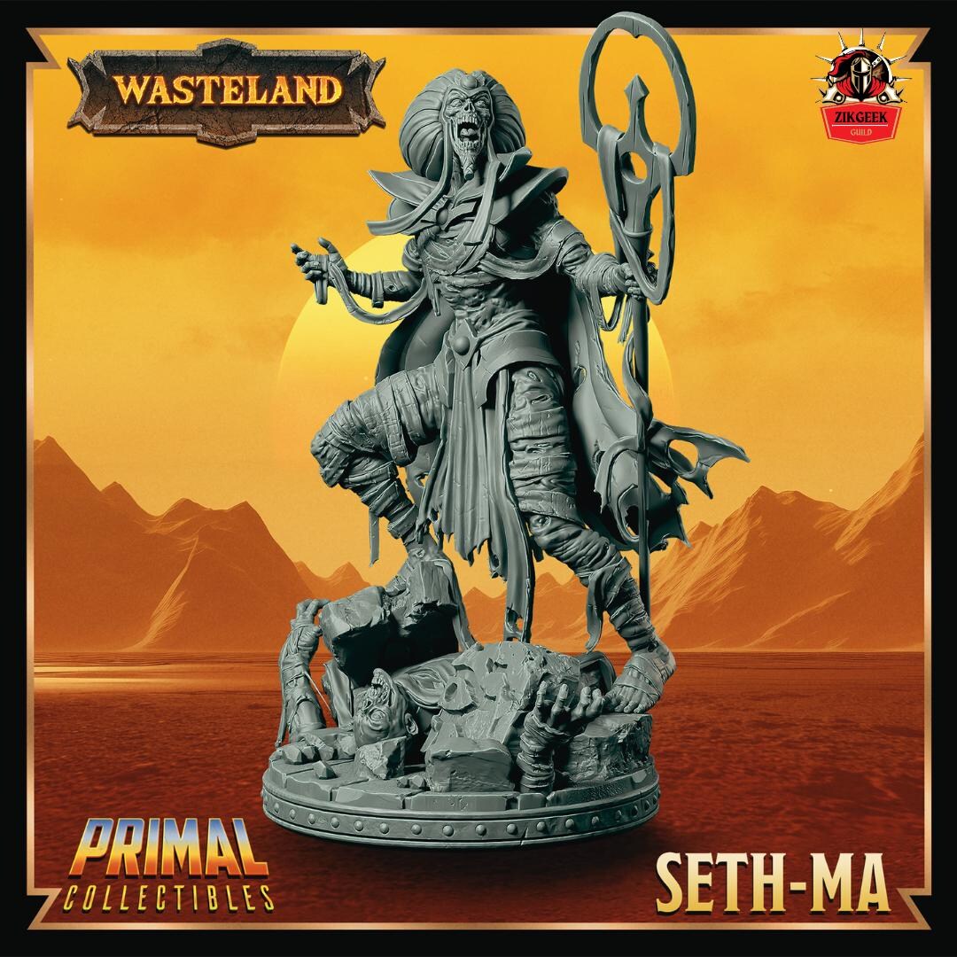 Seth-ma Male Sorcerer King Miniature: 28/32/38mm Fantasy RPG Mini for ...