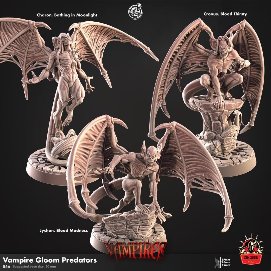 Vampire Gloom Predators Miniatures: 28/32/38mm Fantasy RPG Mini for Dnd ...