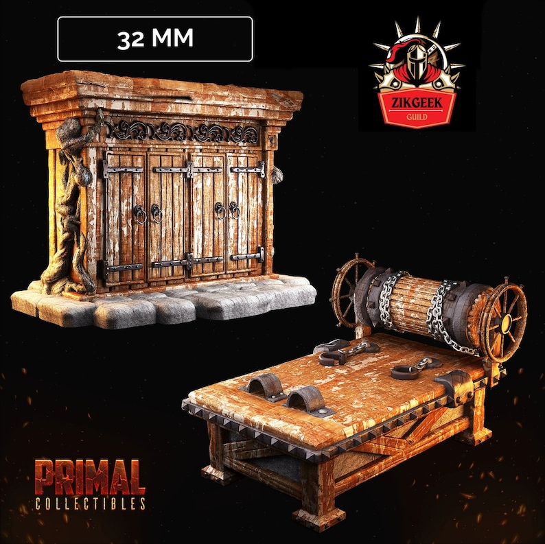 Cupboard, Torture Rack Terrain, Furniture Miniatures, Dungeons and ...