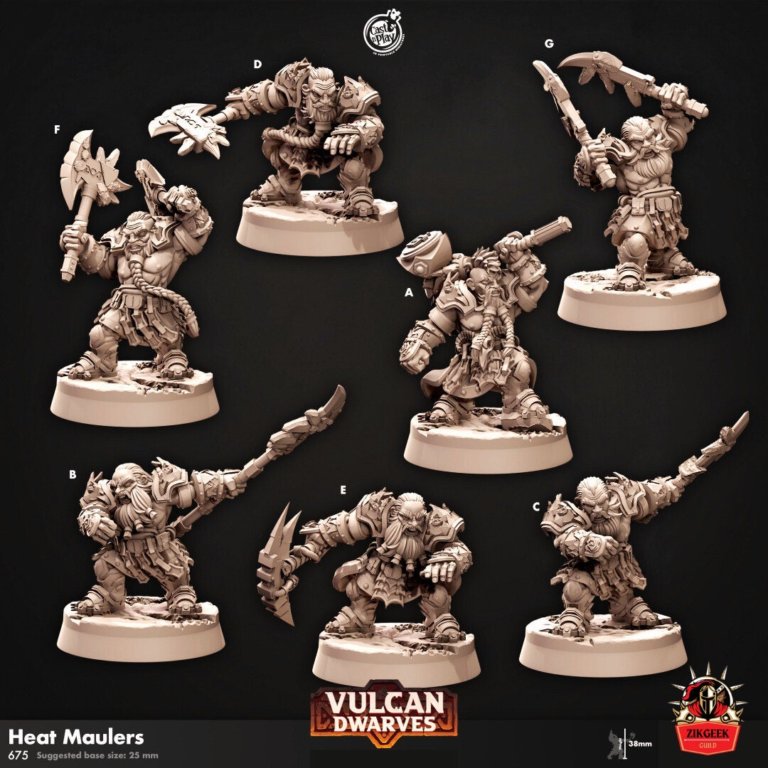 Dwarfs Warrior, Fighters Miniatures: 28/32/38mm Fantasy RPG Mini for ...