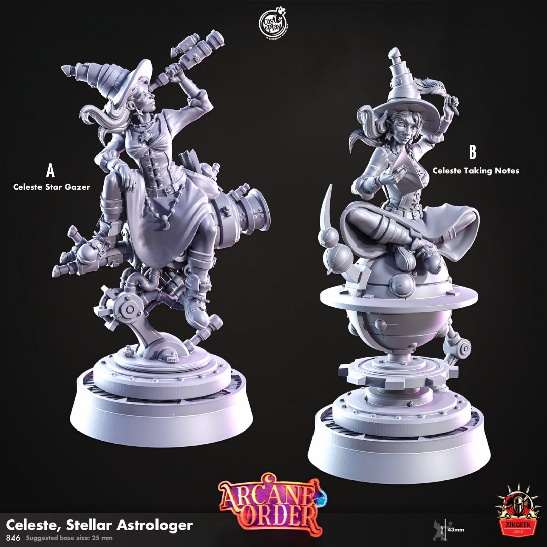 Female Wizard, Stellar Astrologer Miniature Dungeons and Dragons Mini ...