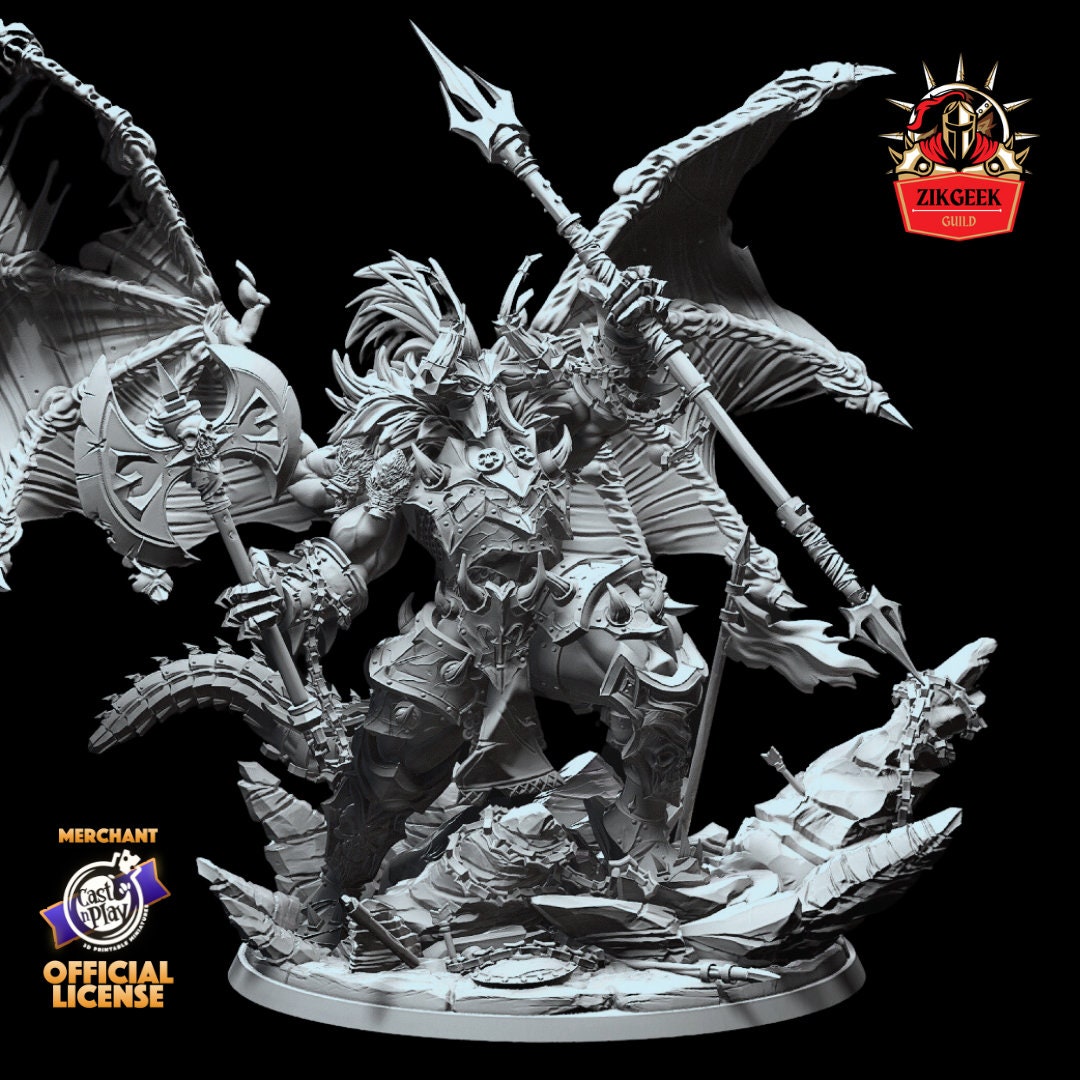 Demon Lord of Agony Miniature: 28/32/38mm Fantasy RPG Mini for Dnd ...