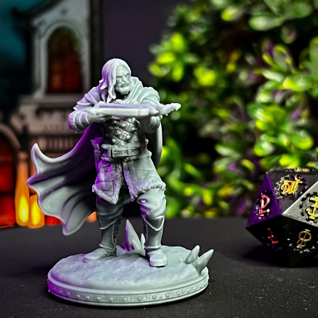 Human Male Fighter, Ranger Miniature: 28/32/38mm Fantasy RPG Mini for ...