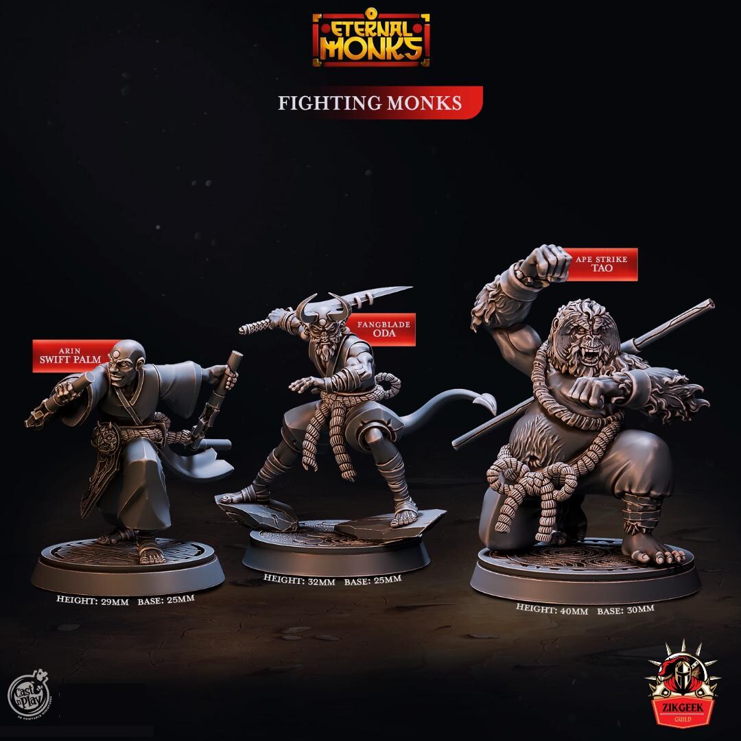 Battle Monks Miniatures: 28/32/38mm Fantasy RPG Mini for Dnd, TTRPG - Etsy