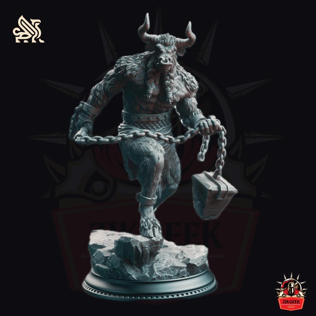 Minotaur Warrior Miniature: 28/32/38mm Fantasy RPG Mini for Dnd, TTRPG ...