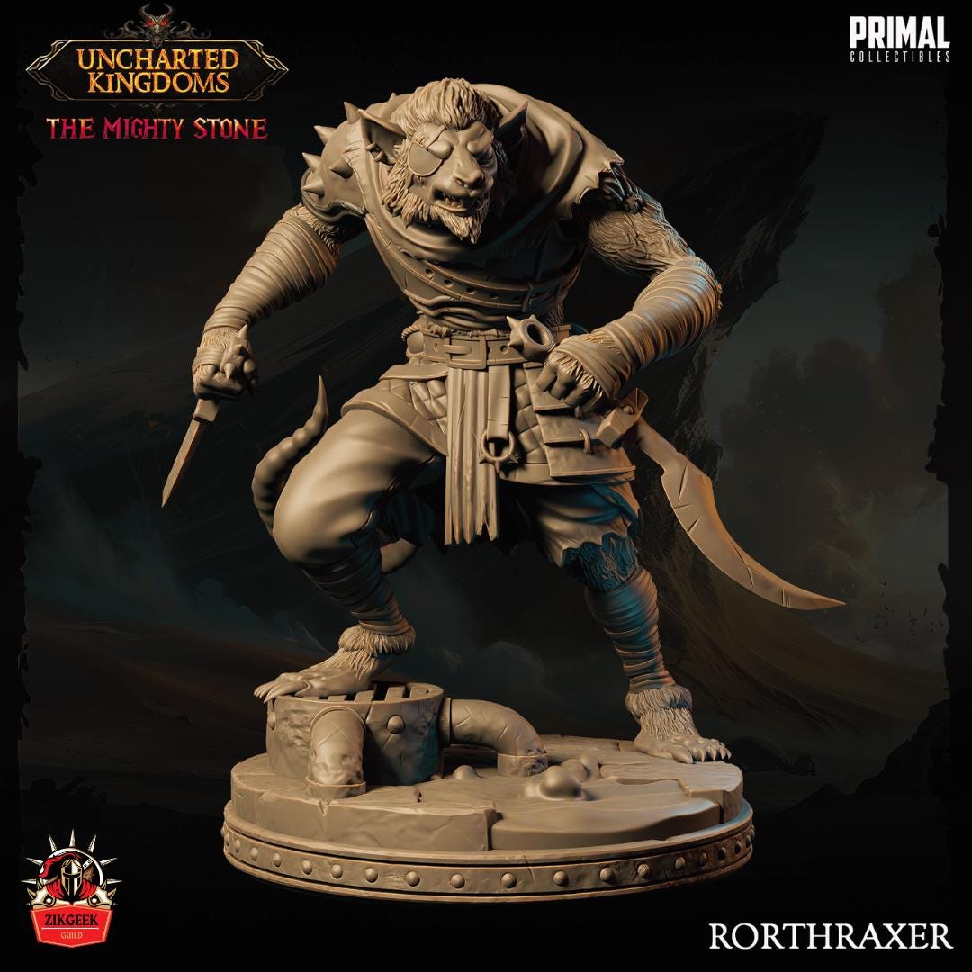 Ratman Rogue Mercenary Miniature: 28/32/38mm Fantasy RPG Mini for Dnd ...