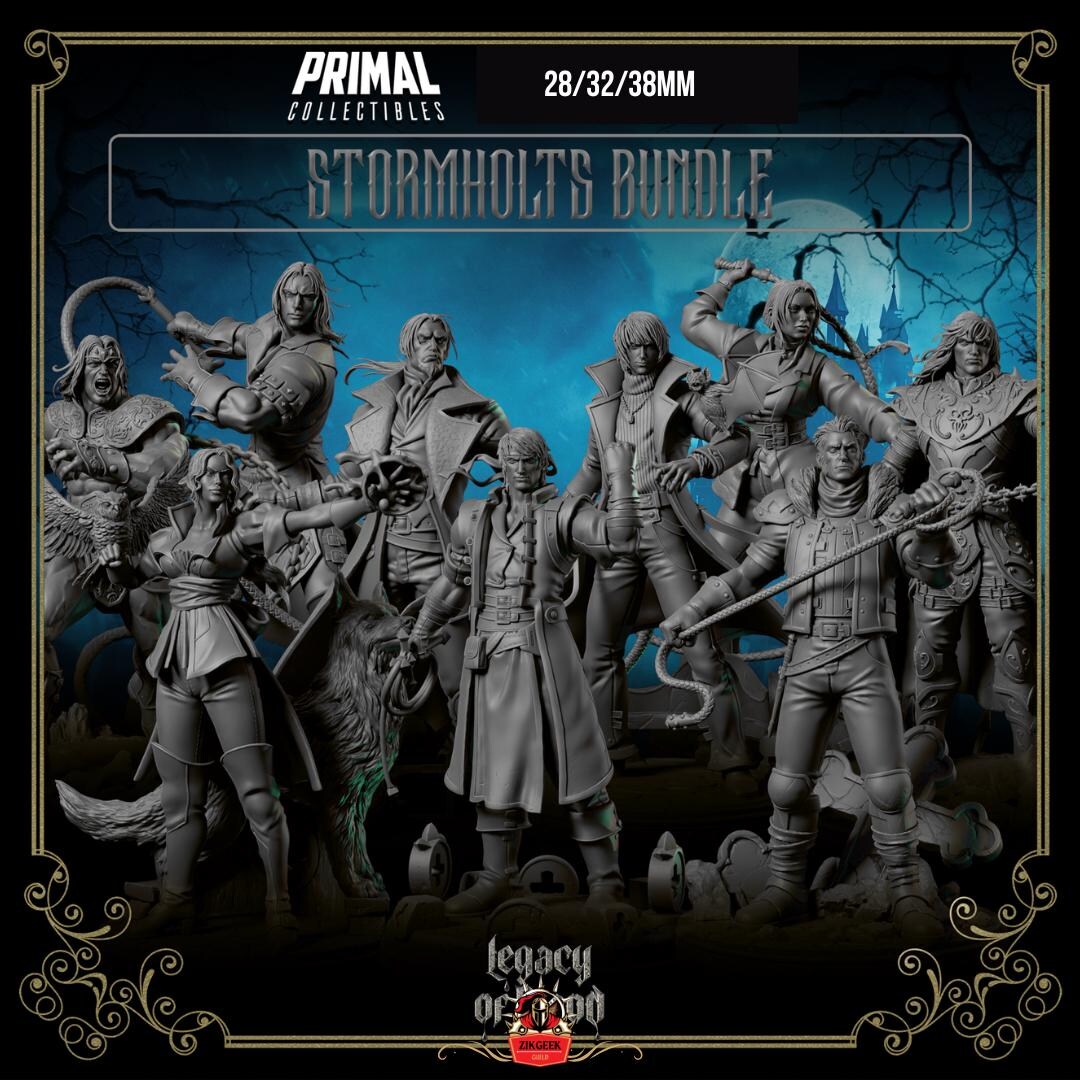 Monsters, Vampire Hunters X9 Set: 28/32/38mm Fantasy RPG Miniatures for ...