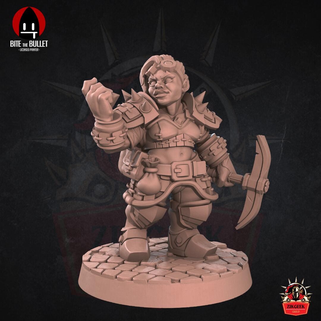Female Dwarf Duergar Artificer Miniature Dungeons and Dragons Mini Hero ...