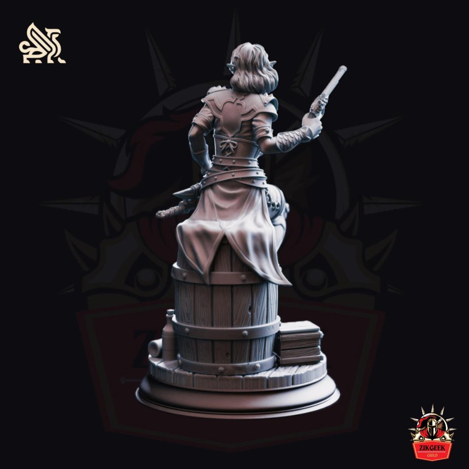 Female Elf Artificer Rogue Miniature: 28/32/38mm Fantasy RPG Mini for ...
