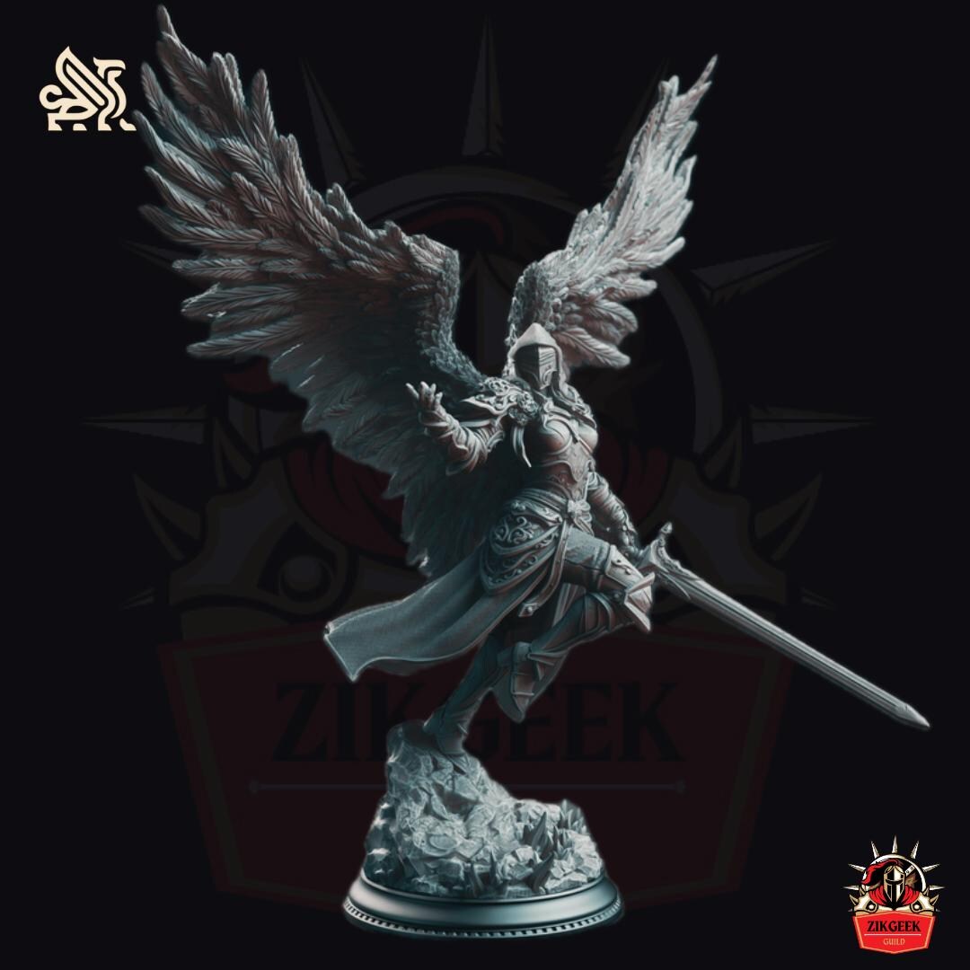 Winged Knight, Ascended Commander Miniature: 28/32/38mm Fantasy RPG ...
