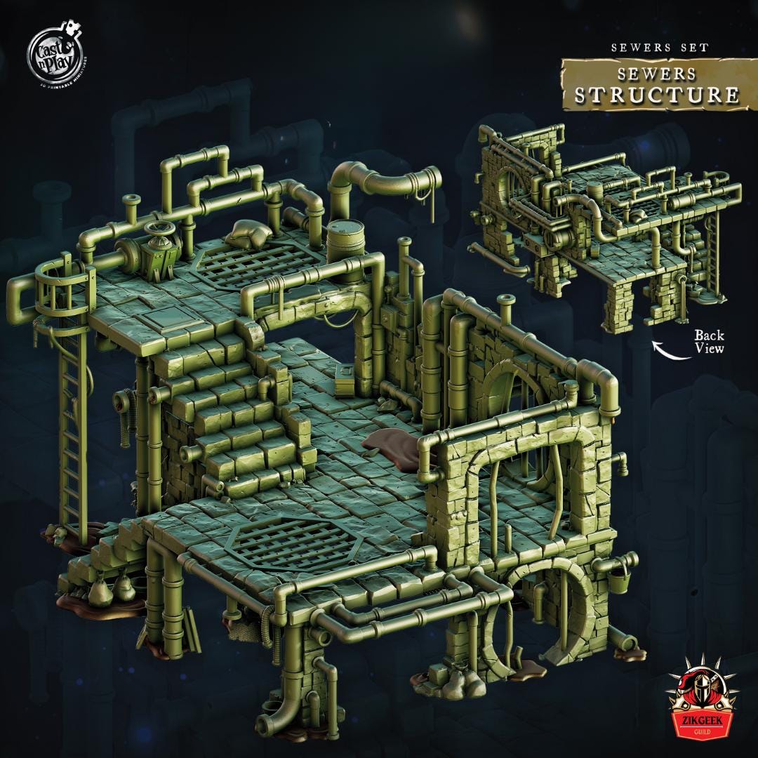 Sewers Structure Terrain, Miniature Dungeons and Dragons Mini, Hero ...