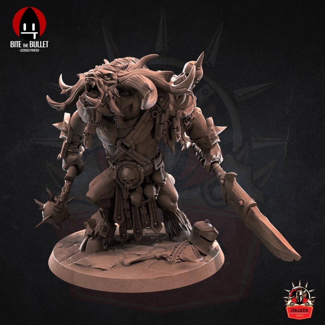 Minotaur the Beast Lord Warrior Miniature Dungeons and Dragons Mini ...