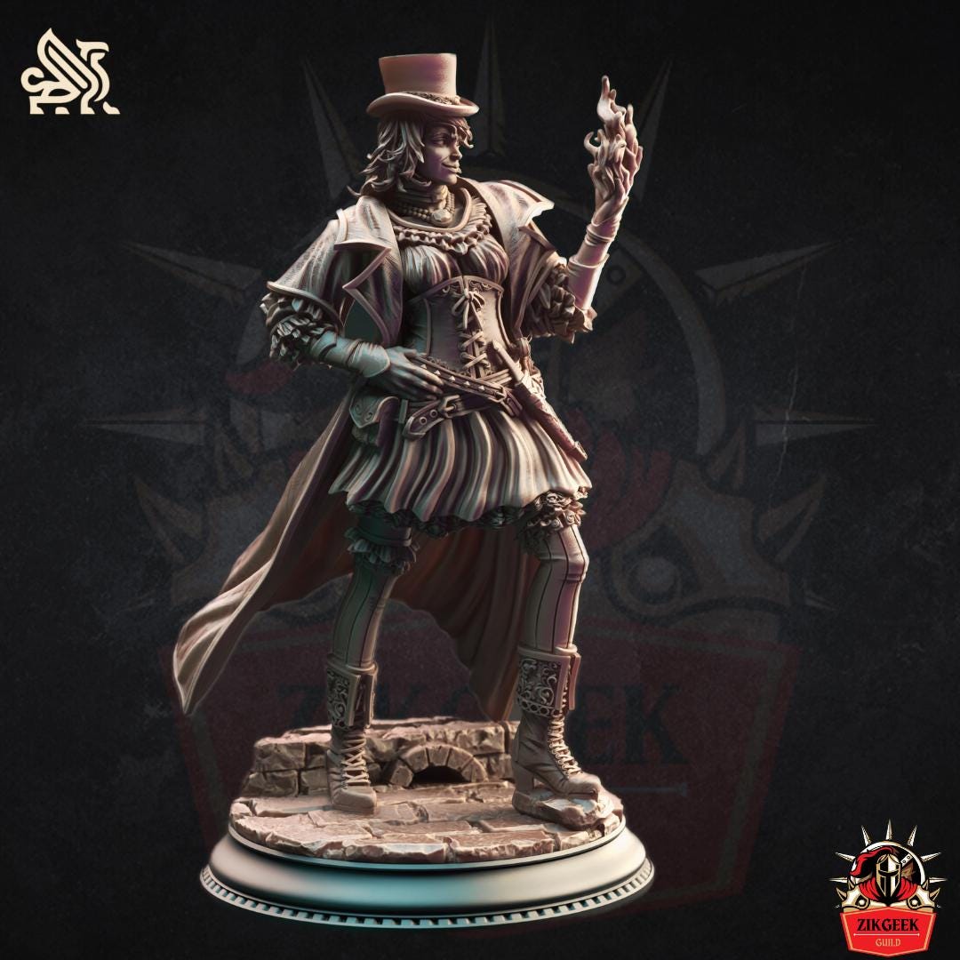Female Arcane Trickster Steampunk Miniature: 28/32/38mm Fantasy RPG ...