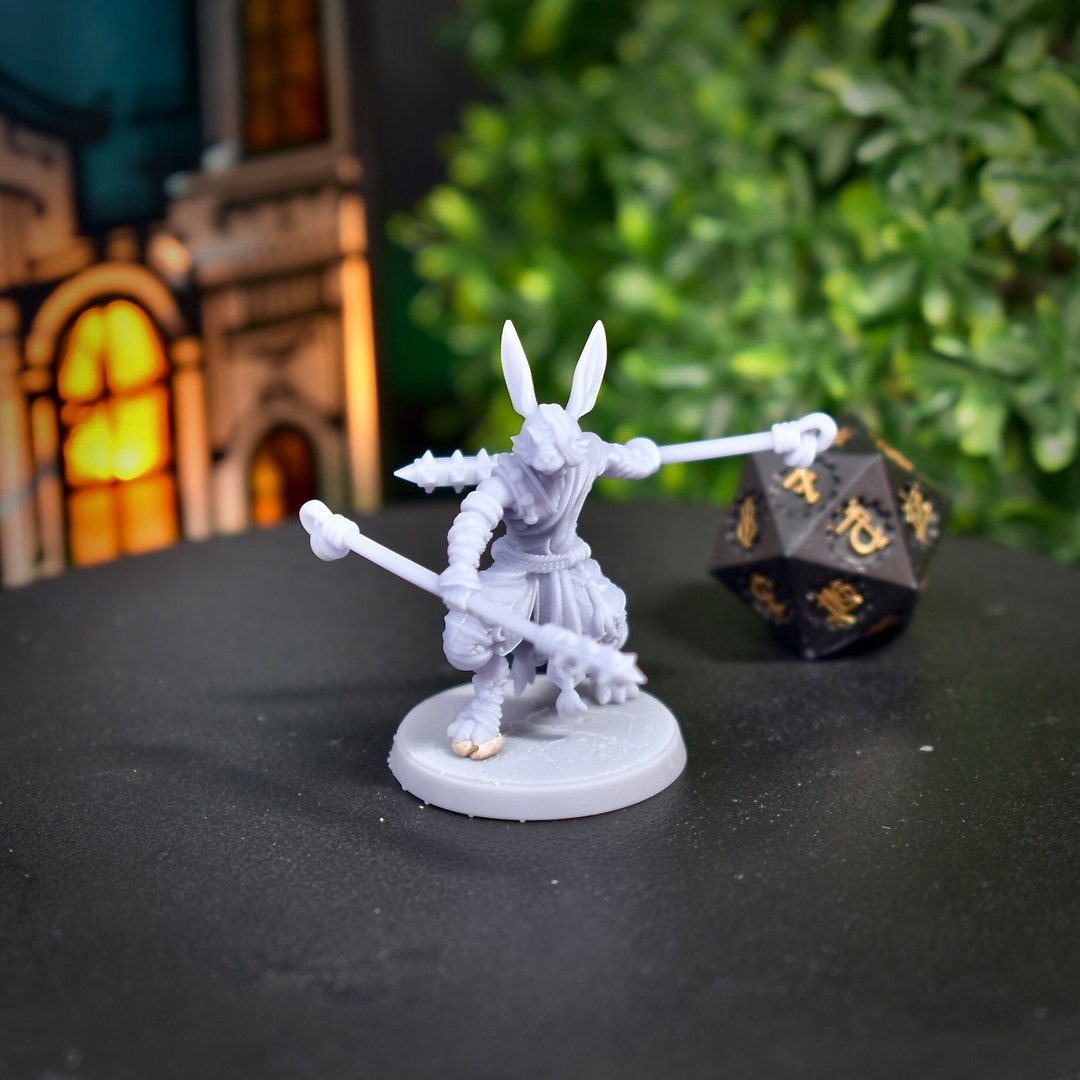 Rabbit Monk Warrior Fighter Hero Dnd Miniature, Dnd Mini, Dungeons and ...