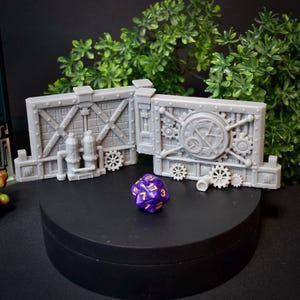 Steampunk Walls & Doors Terrain Set: 28/32/38mm Fantasy RPG Miniatures ...